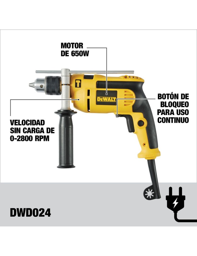Taladro percutor 1/2 pulg 710W VVR DWD024-B3 Dewalt | Bravo Industrial